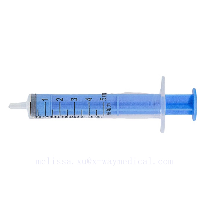 Medical yellow 5ml 7ml 10ml luer lock slip loss resistance syringe, blue low friction color ...