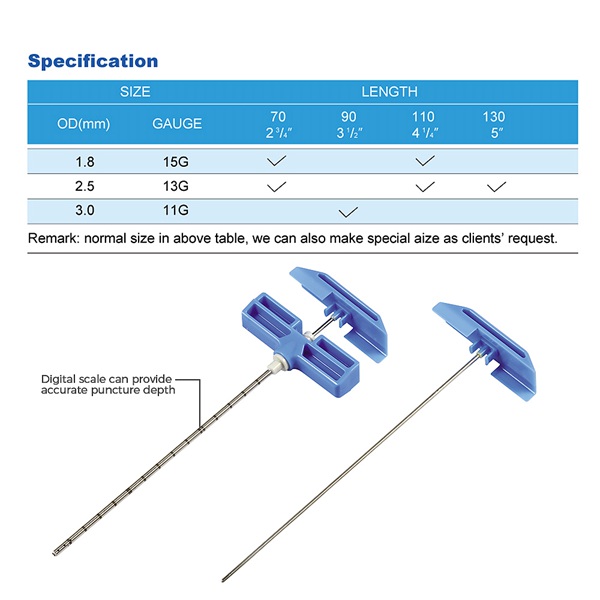 11g 13g 15g 7cm – 13cm Bone Marrow Biopsy Needle, solid sampling ...
