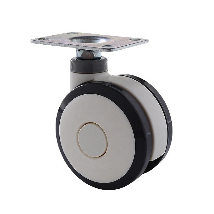 100mm 125mm Twin wheels swivel caster with total brake, PA TPU TPE ...