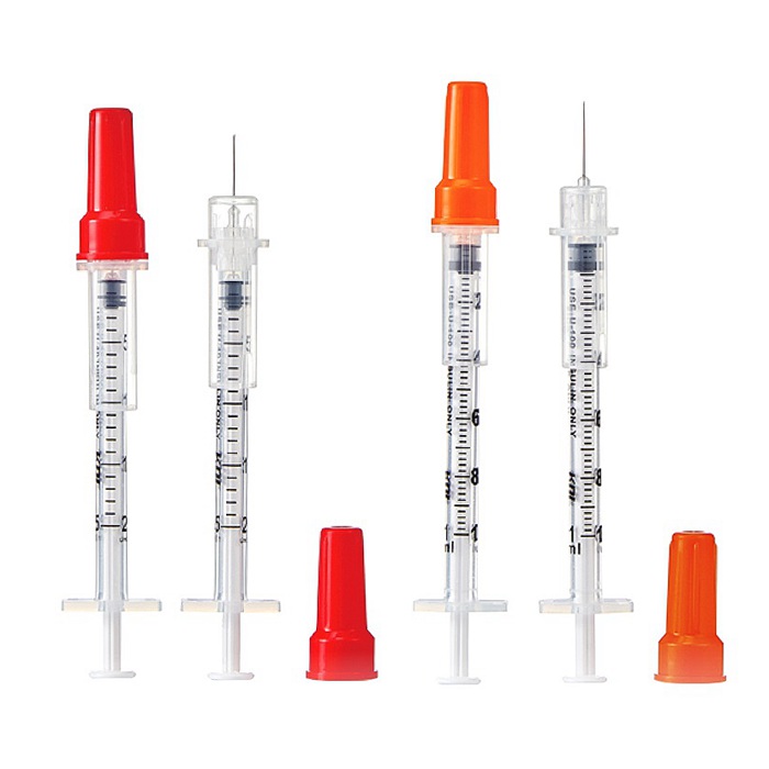 Retractable Insulin Syringe, 0.5ml 1ml 0.3ml 27g -31g U-40 U-100 safety ...