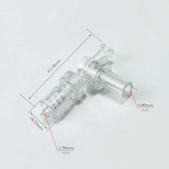 Female male luer lock to 4.0mm tube T valve connector with Non-return ...